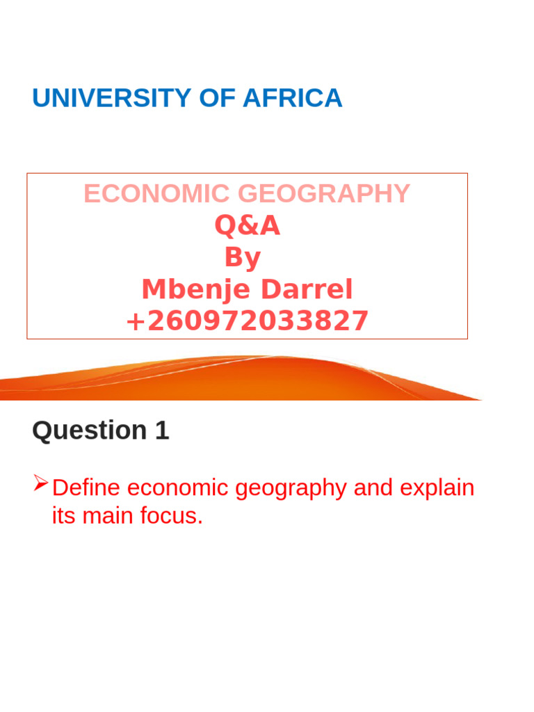 Economic Geography 3 of 3 | PDF | Agriculture | Sustainability