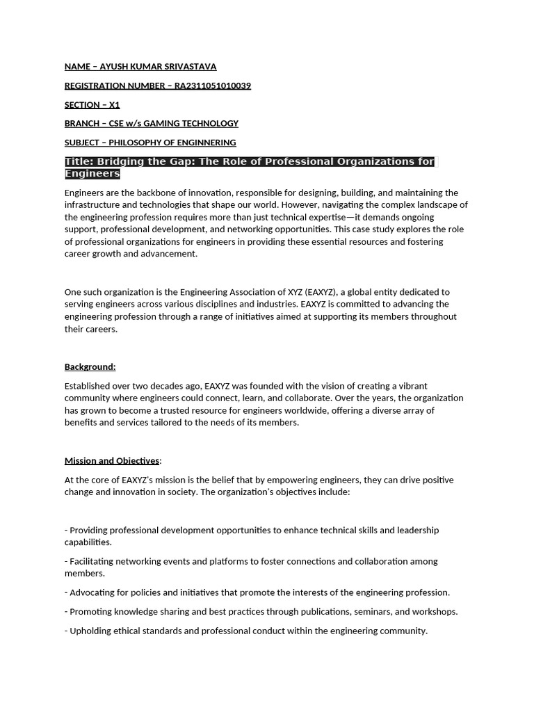 POE Assignment2 | PDF | Engineering | Community
