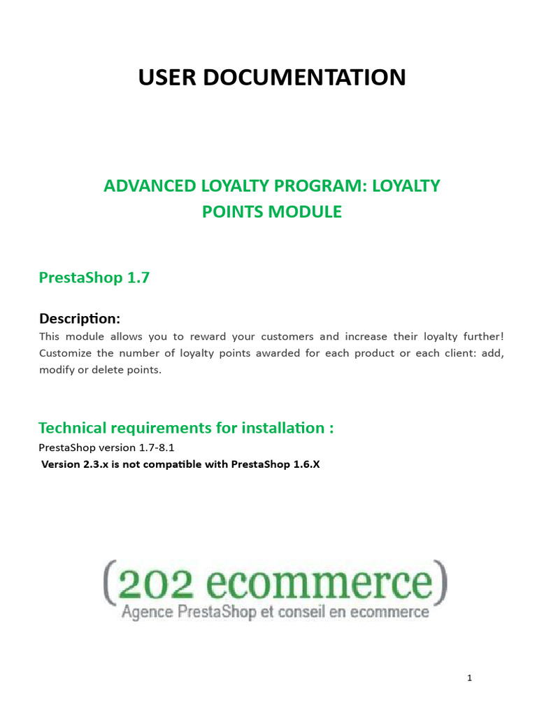 Advanced Loyalty Program - User Doc Ennew | PDF | Loyalty Program | Voucher
