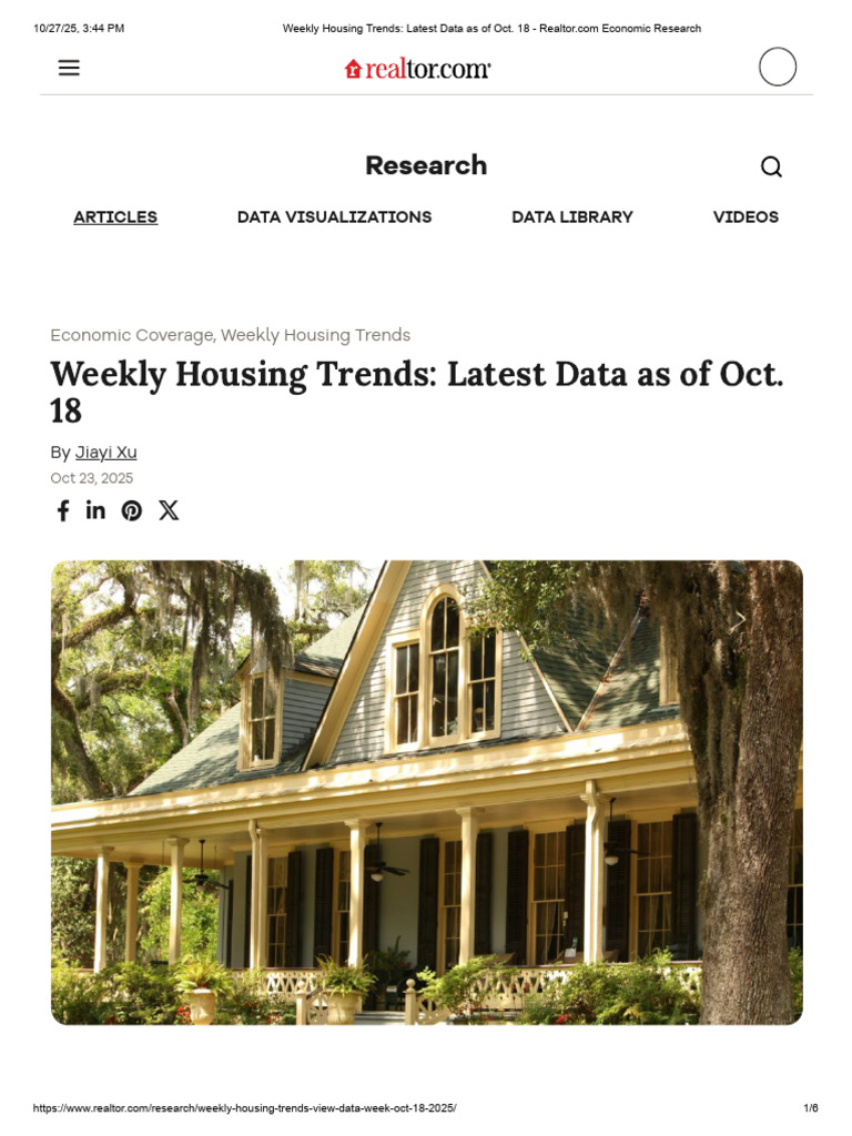 Weekly Housing Trends - Latest Data As of Oct. 18 - Realtor - Com ...