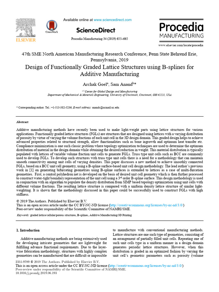 Functionally Graded Lattice Structures | PDF | Mathematical ...