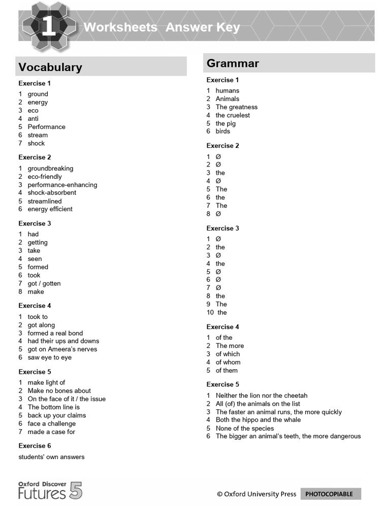 ODF5 Worksheets Answer Key | PDF | Cost Of Living | Supermarket