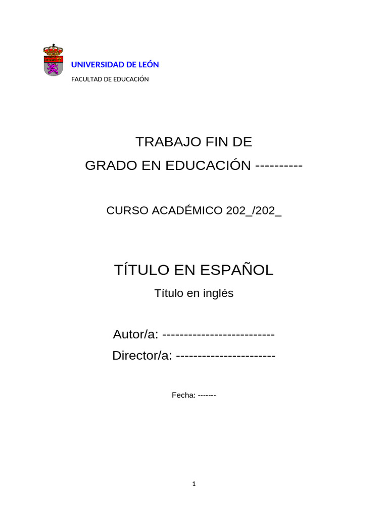 Trabajo Fin de Grado en Educación | PDF
