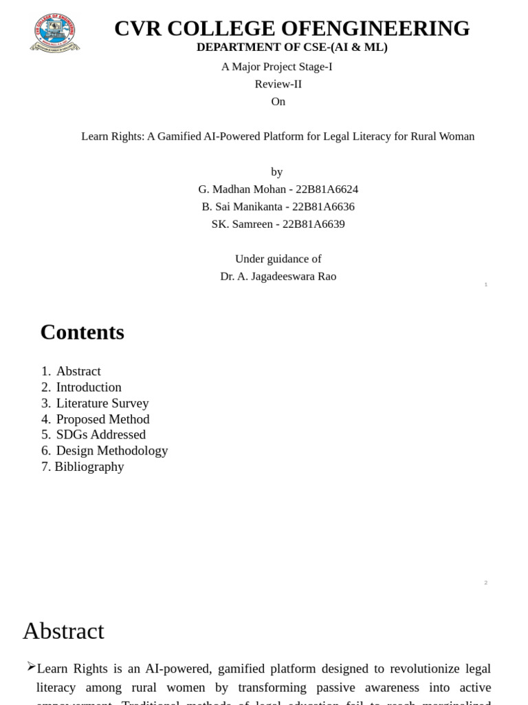 Stage I Major Project | PDF | Empowerment | Artificial Intelligence