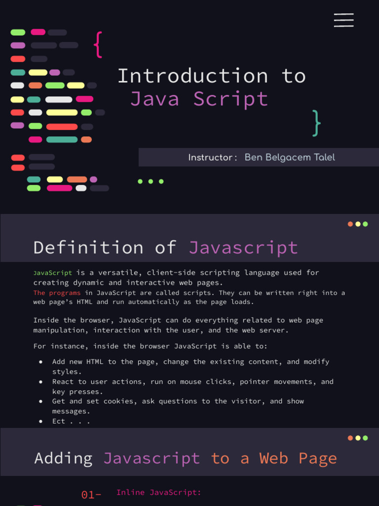 020 Javascript Presentation | PDF | Java Script | Computer Engineering