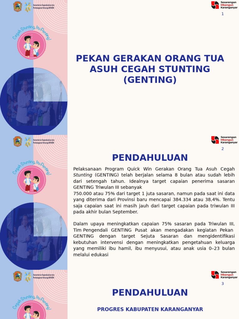 Pekan Gerakan Orang Tua Asuh Cegah Stunting - Kra | PDF