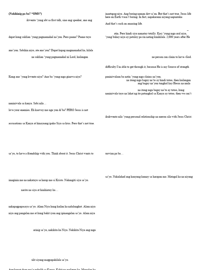 Talk 2 - Who Is Jesus Christ To Me | PDF
