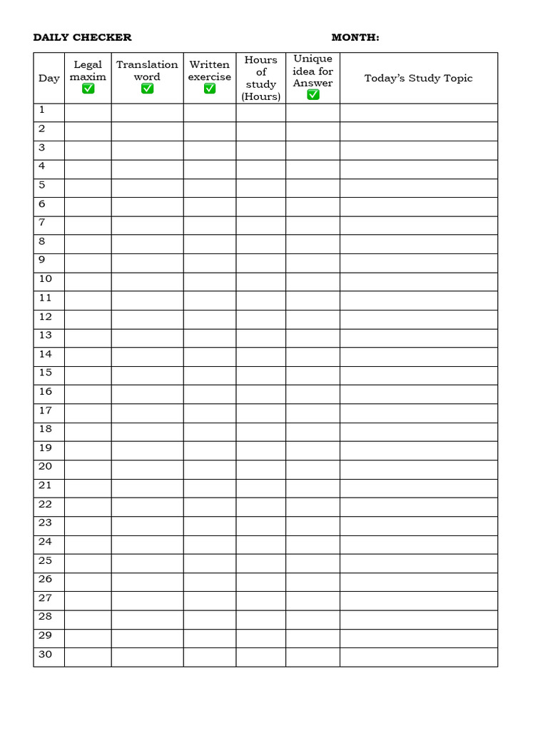 Daily Checker | PDF
