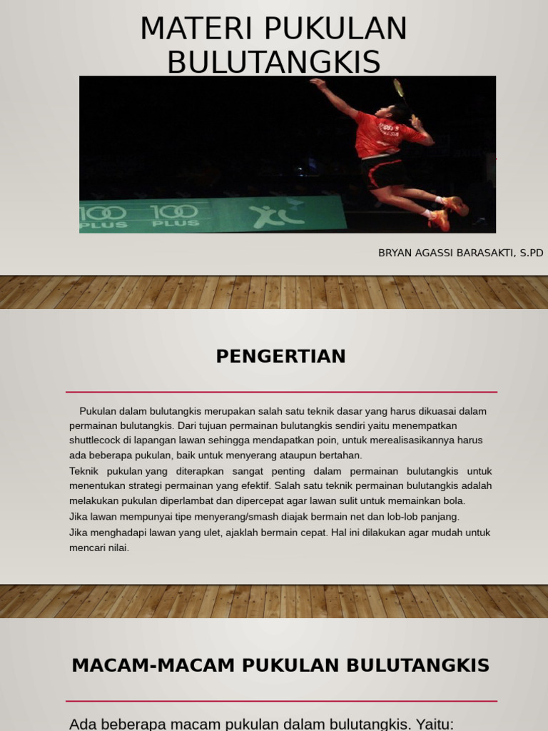 MATERI PUKULAN BULUTANGKIS Untuk Kelas 10 SMA | PDF
