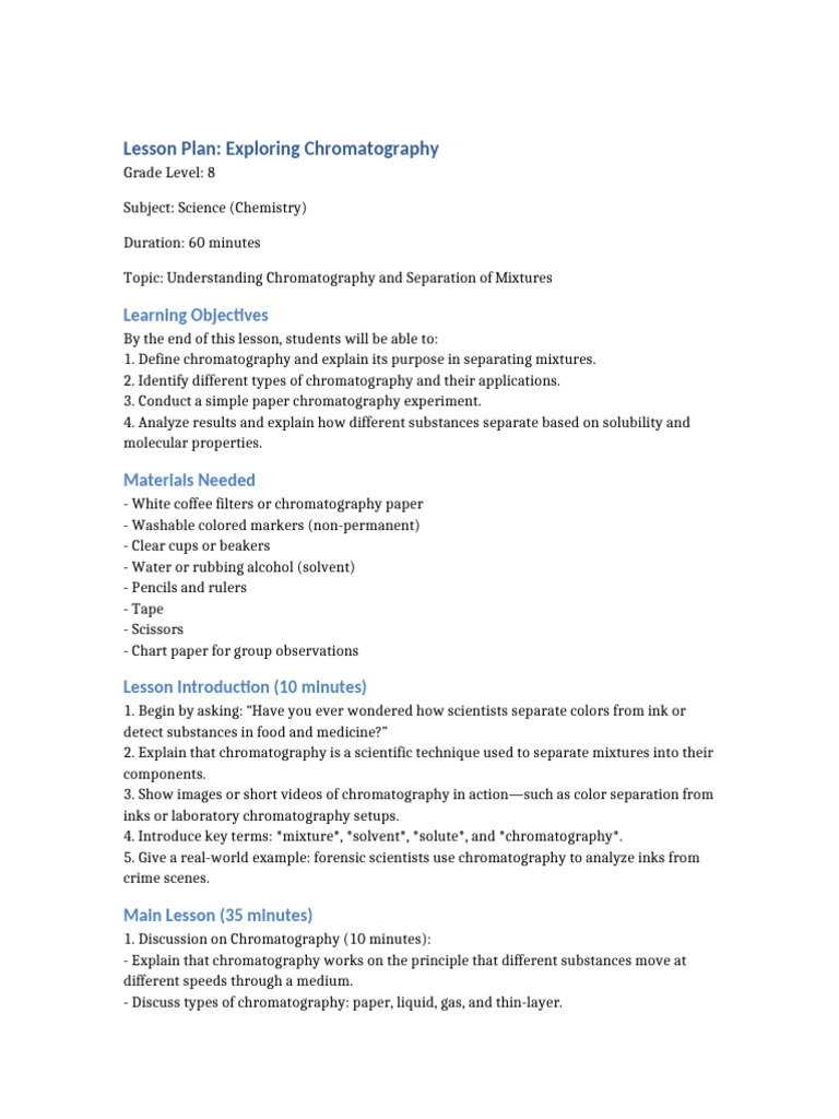 Exploring Chromatography in Science | PDF | Chromatography | Solvent