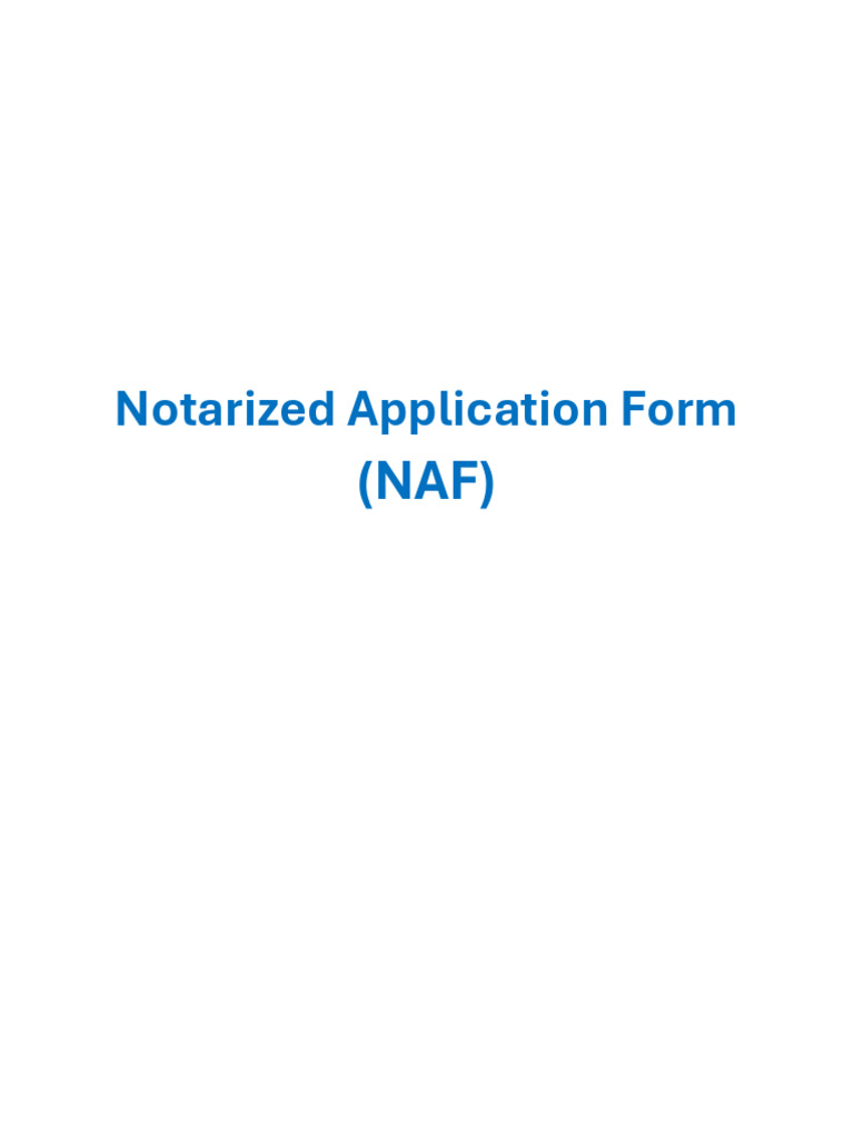 A.1. Notarized Application Form (NAF) | PDF