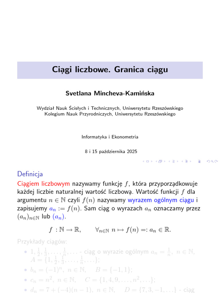 AM1 Ciągi, Granica Ciągu | PDF