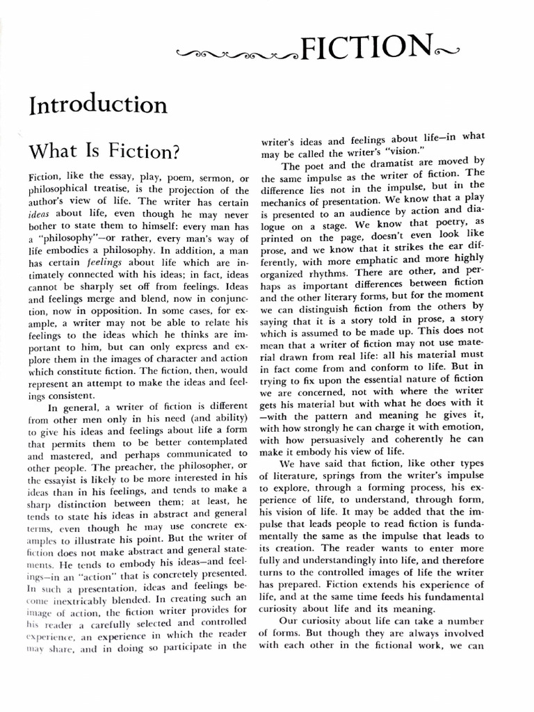 Understanding Fiction's Essence | PDF | Writers | Logic