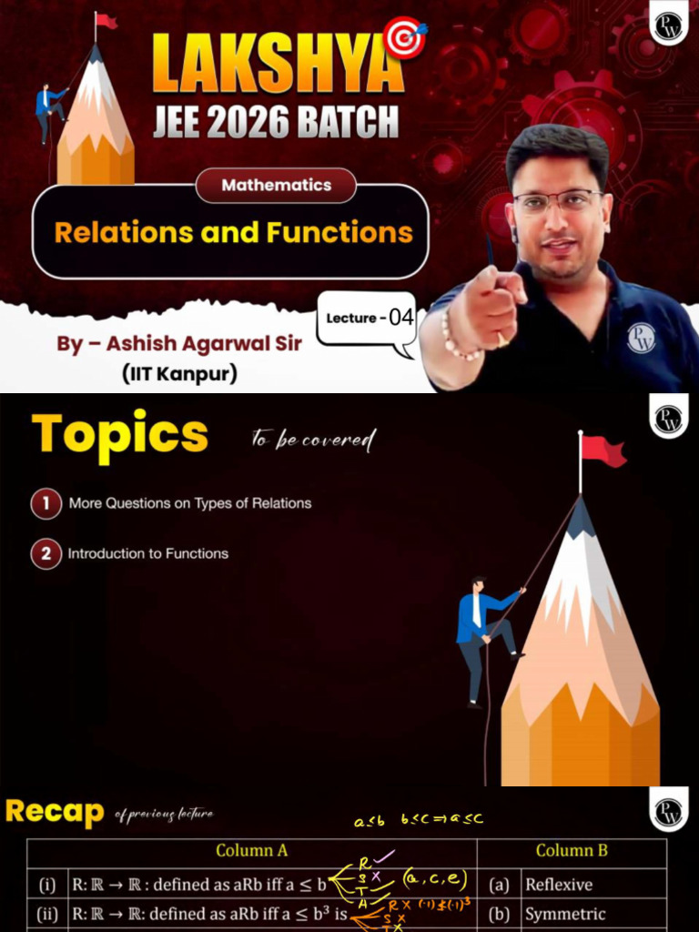 Relation Function Notes by Ashish Sir | PDF