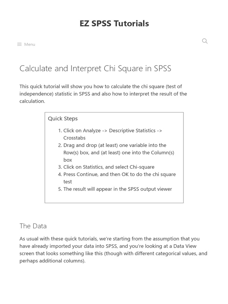 Chi Square Test in SPSS: Steps & Interpretation | PDF | Chi Squared ...