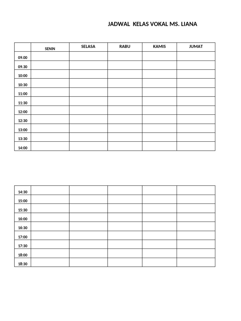 Template Jadwal | PDF
