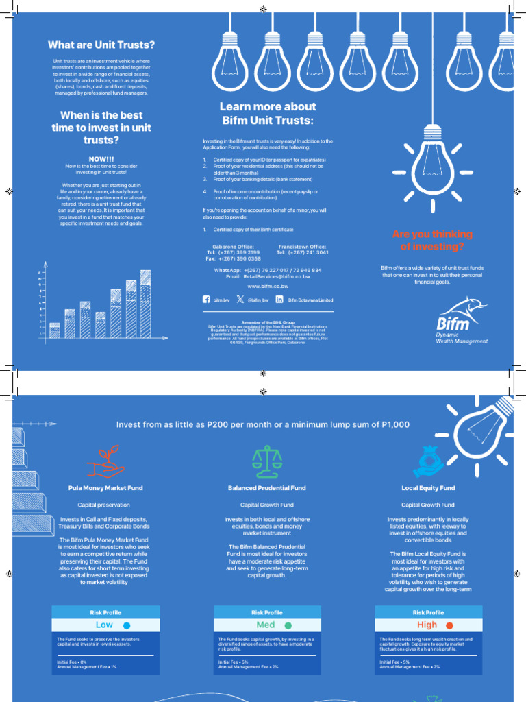 2878W - Bifm Unit Trust Brochure V20 | PDF | Money Market Fund | Bonds (Finance)