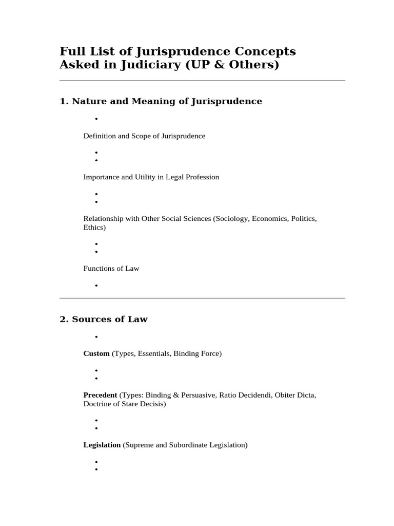Comprehensive Jurisprudence Concepts Guide | PDF | Jurisprudence ...