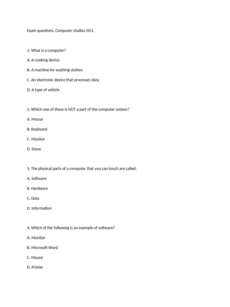 First Term JSS1 Computer-Studies | PDF | Microsoft Windows | Office ...