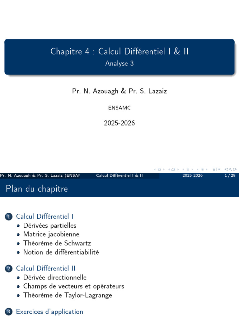 Calcul Différentiel : Dérivées Partielles | PDF | Pente | Calcul ...