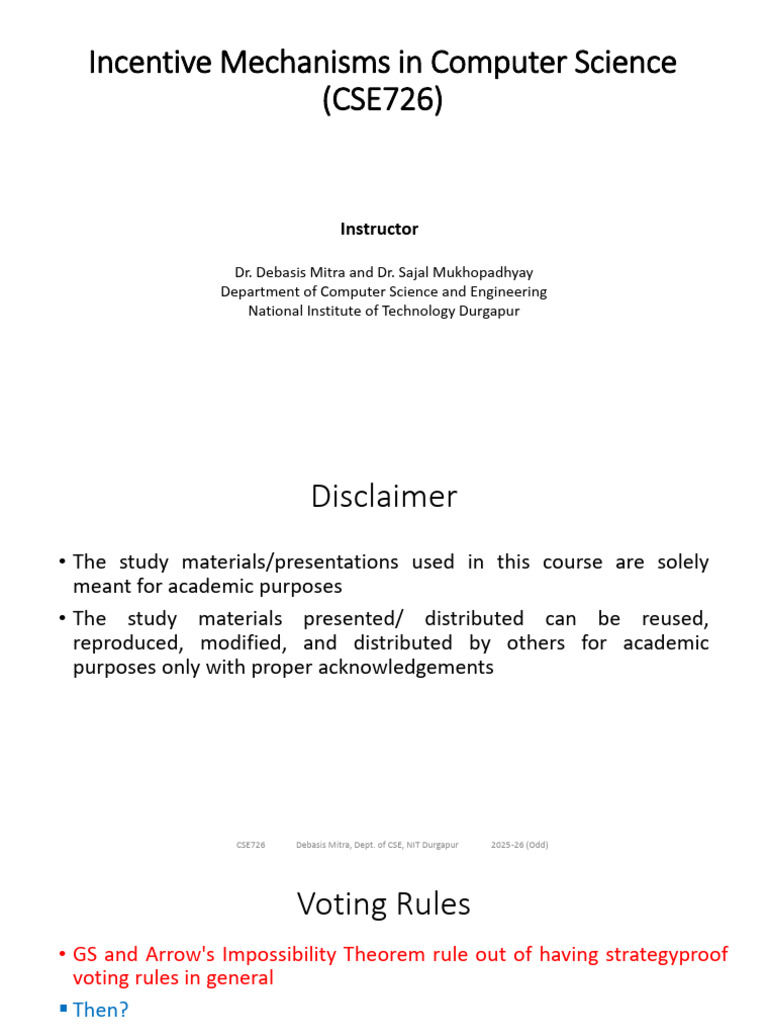 Cse726 DM Lec19 | PDF | Utility | Applied Mathematics