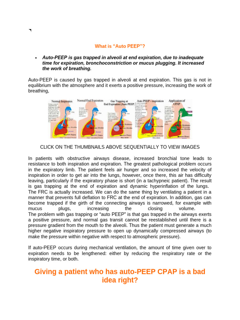 Giving A Patient Who Has auto-PEEP CPAP Is A Bad Idea Right? | PDF ...