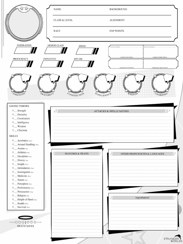 DragonBall CharacterSheet Print | PDF