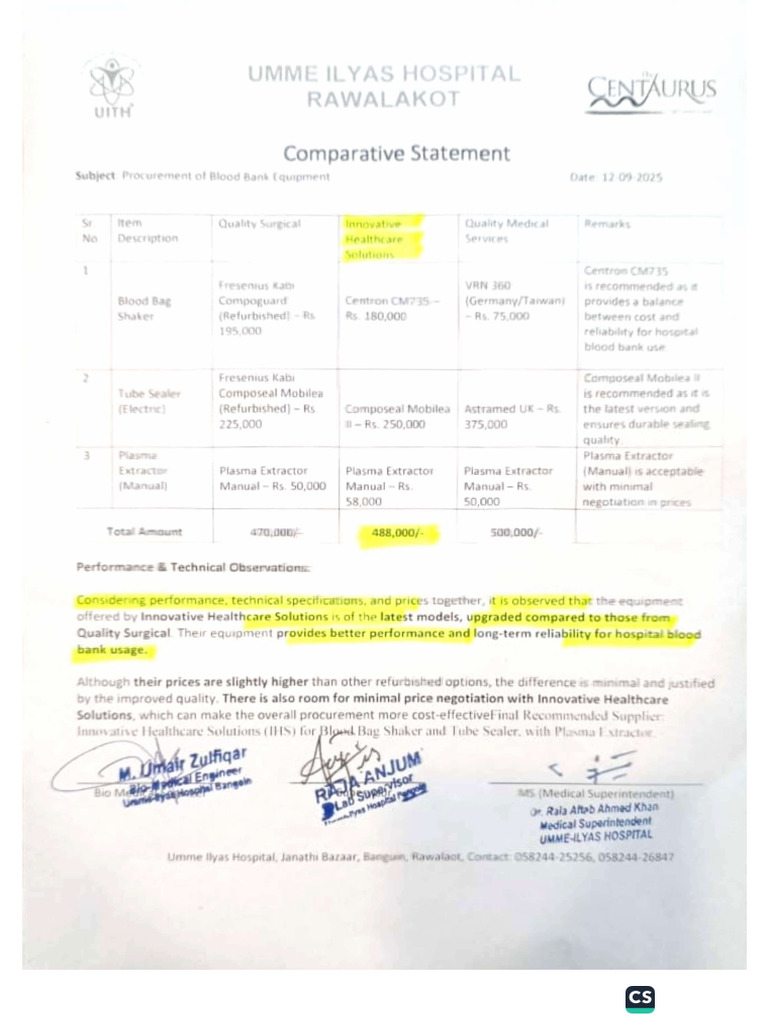 Blood Bank Items UiH | PDF
