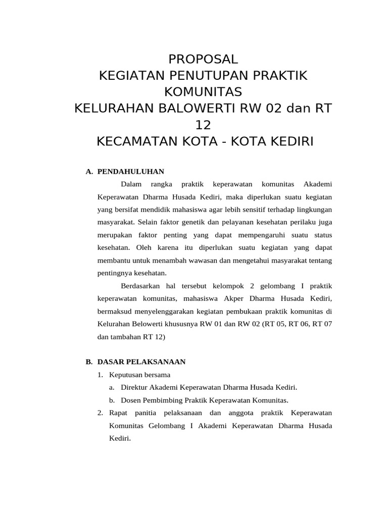 Penutupan Praktik Keperawatan Balowerti | PDF