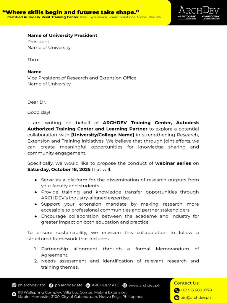 Letter - RET Program | PDF