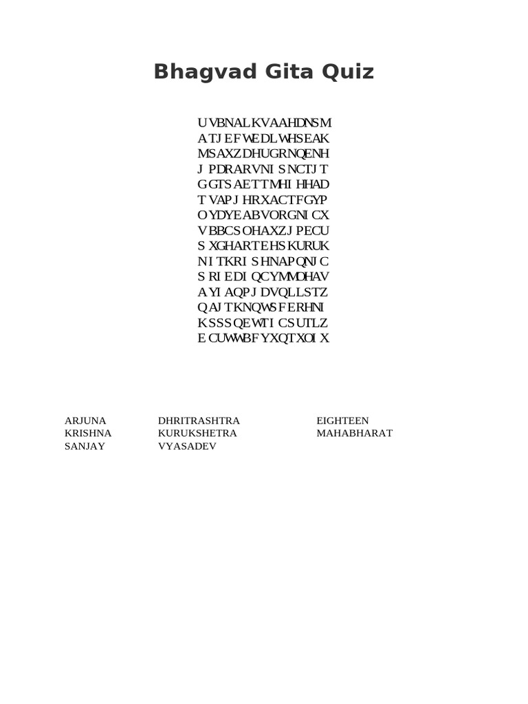 BG Word Search | PDF