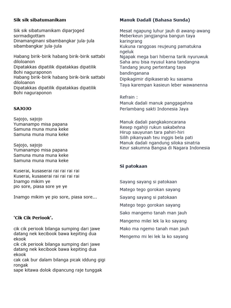 Sik Sik Sibatumanikam | PDF