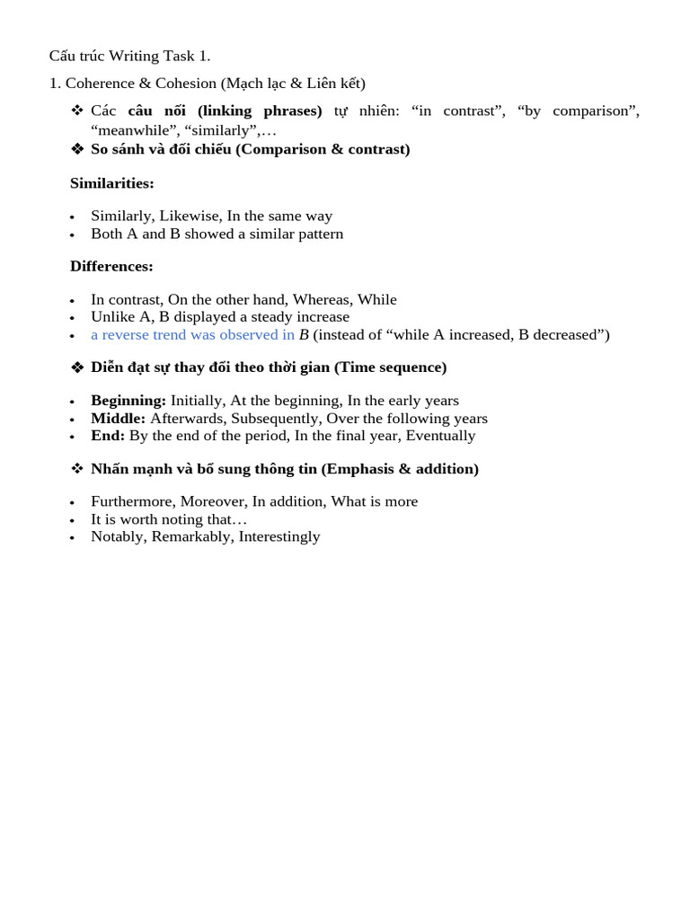 Writing Task 1 Structure Guide | PDF