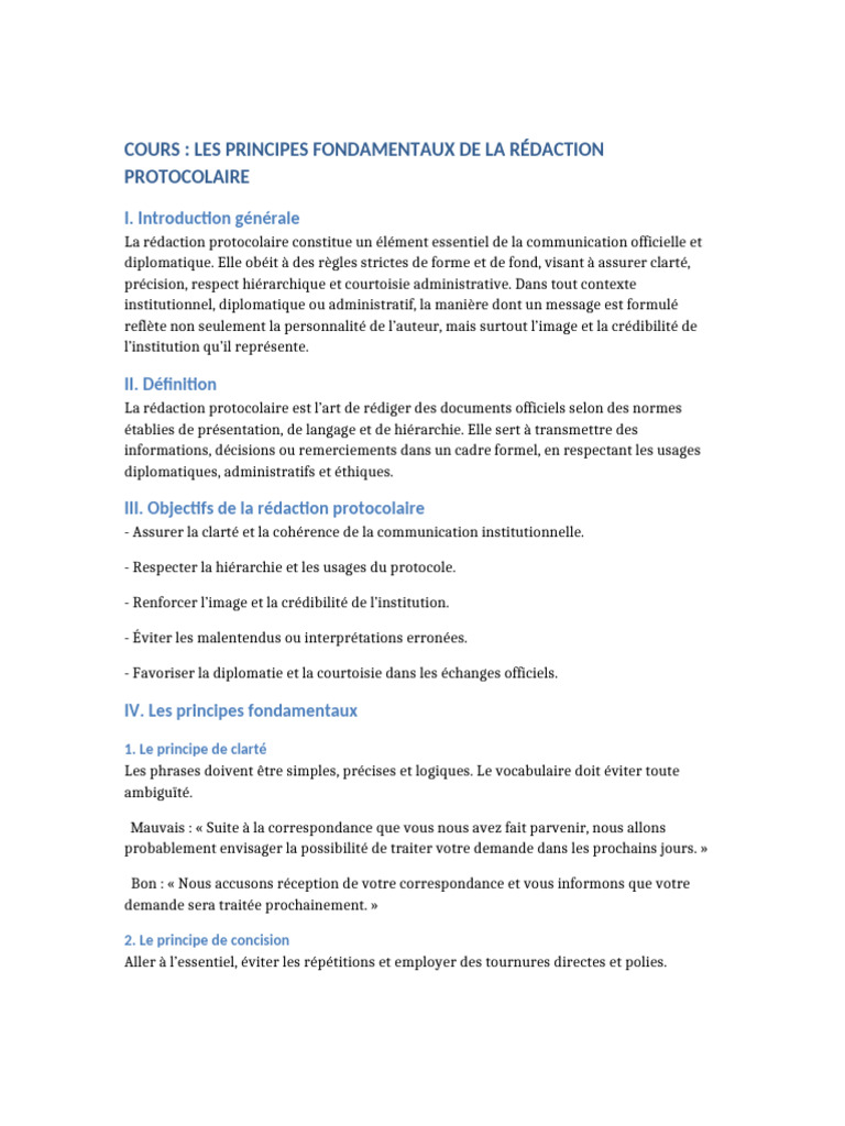 Principes de Rédaction Protocolaire | PDF | Ambiguïté