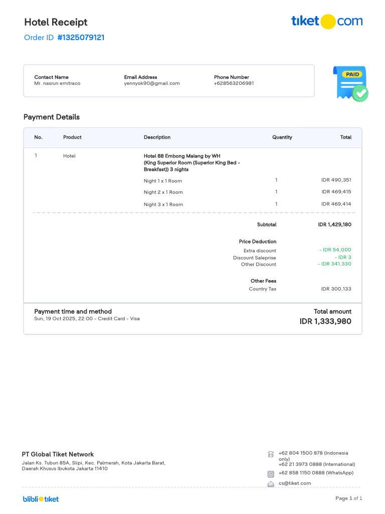 Nigerian Hotel Receipt for Stay | PDF | Retail Financial Services ...
