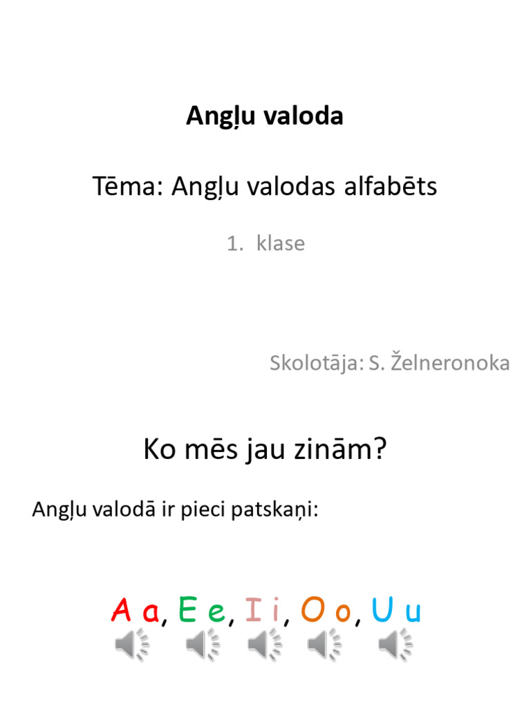 1kl - Anglu - Val - Alfabēta Burti | PDF