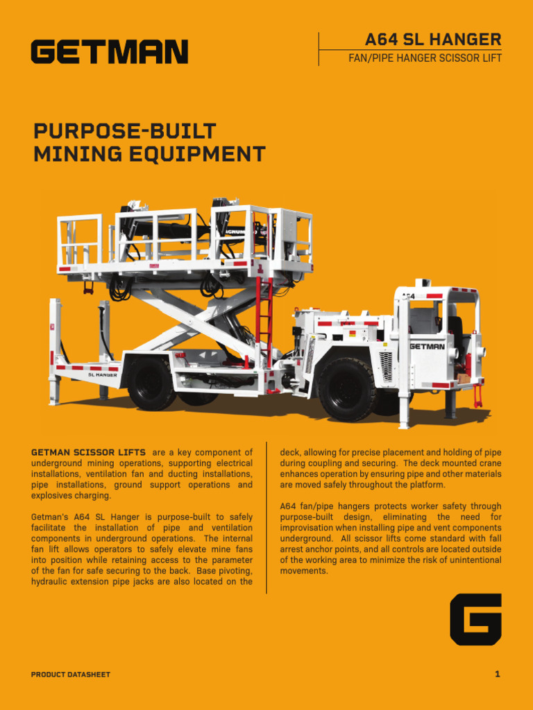 Getman A64 SL Hanger Scissor Lift | PDF | Brake | Elevator