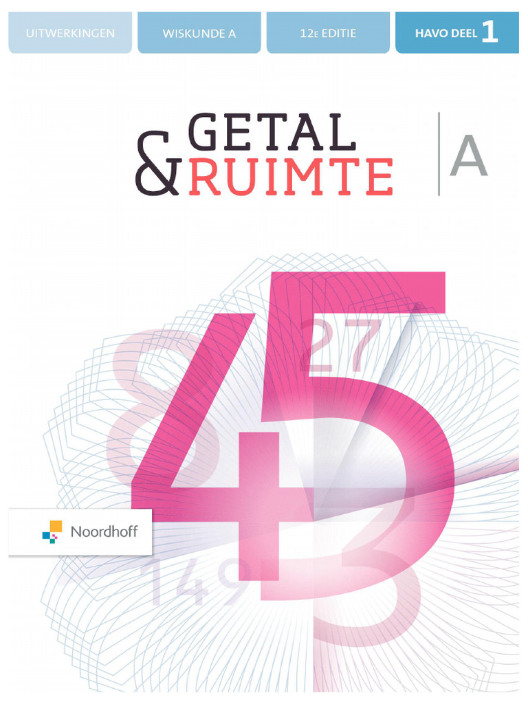 12 - Getal en Ruimte, Wiskunde A - Havo Deel 1 (Uitwerkingen) | PDF