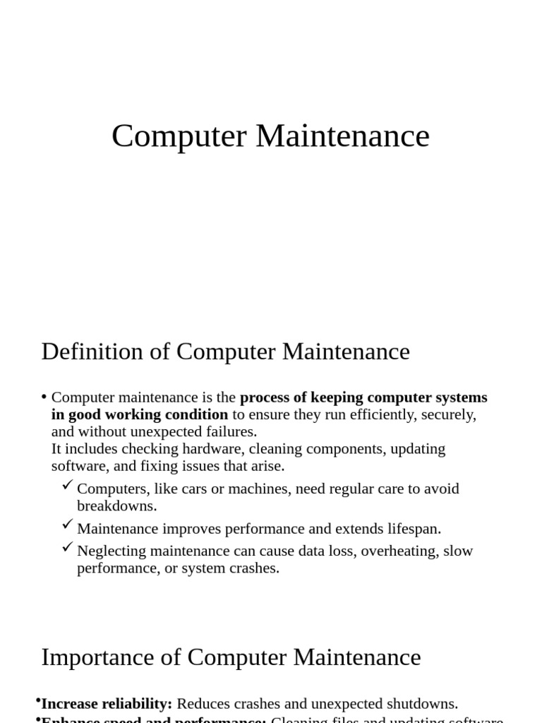 Essential Computer Maintenance Guide | PDF | Backup | Computer Science