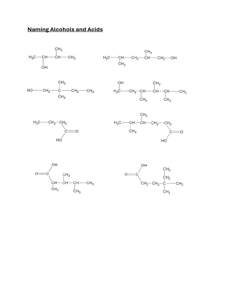 DCBFCD20 4FB3 46BF 93C3 71161B2BFD3F.naming Alcohols and Acids | PDF