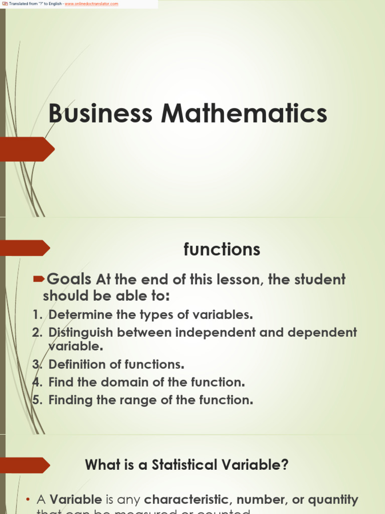 Lec 1 | PDF | Variable (Mathematics) | Function (Mathematics)