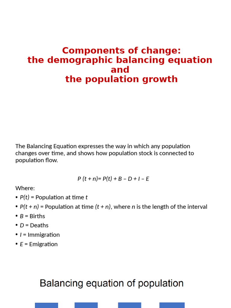 Components of Change - Population Balancing Equation | PDF | Population ...