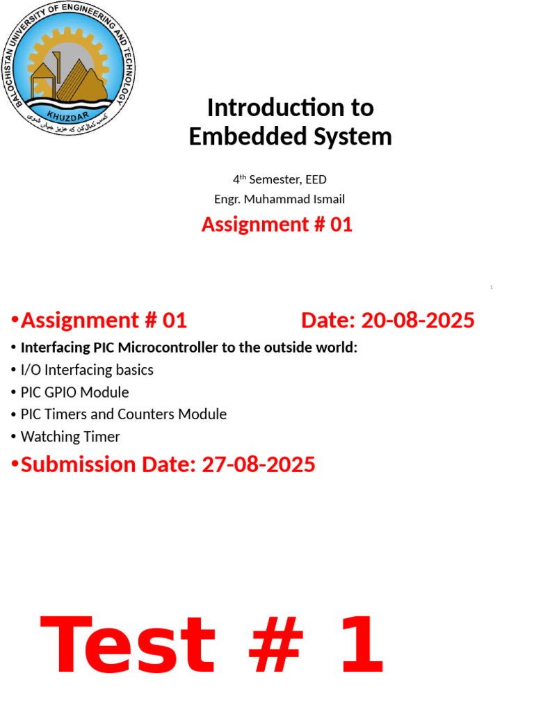 Assignment # 1 & Test # 1 | PDF