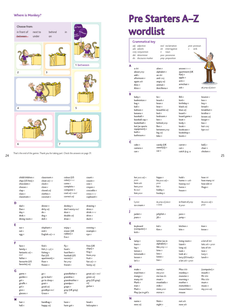 Pre A1 Starters Word List 2018 | PDF | Linguistics | Syntax