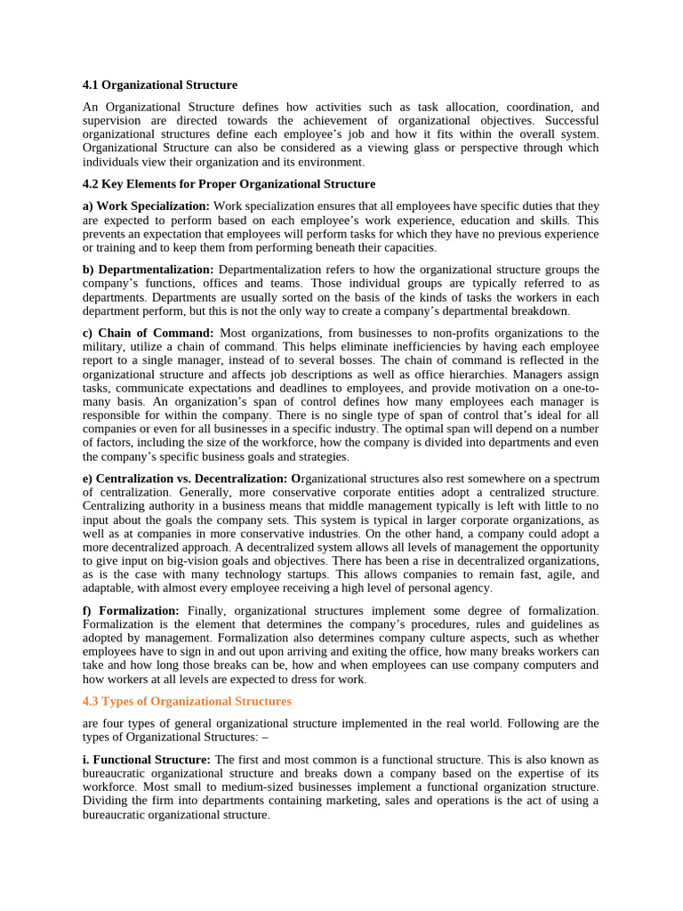 Understanding Organizational Structure Essentials | PDF ...
