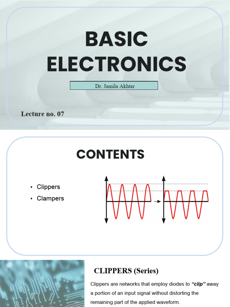 Understanding Clippers and Clampers in Electronics | PDF