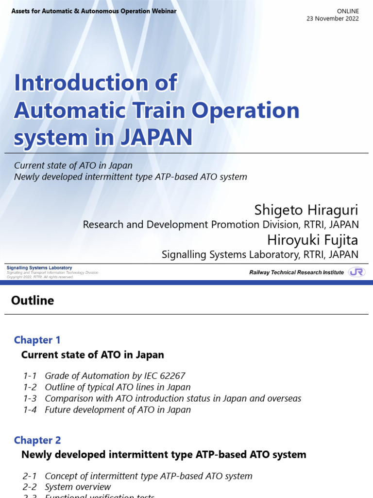 Introduction of Automatic Train Operation System | PDF | Rail Transport ...