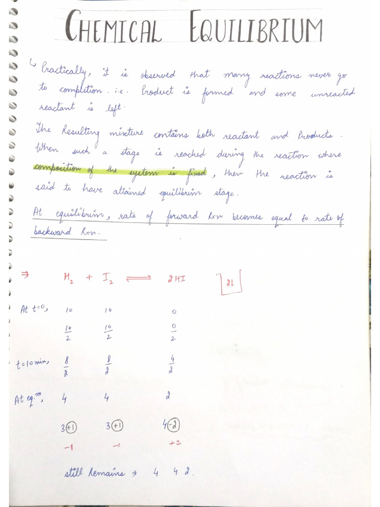 Chemical Equilibrium | PDF