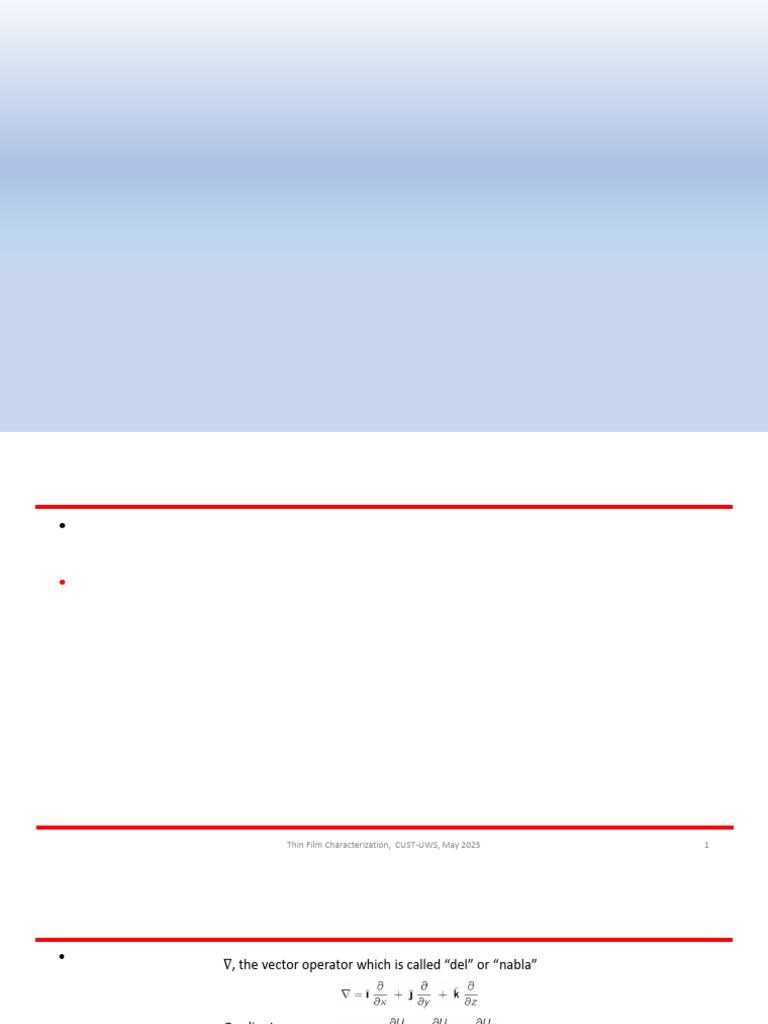 Lecture 4 Thin Film Characterization | PDF | Optics | Refractive Index