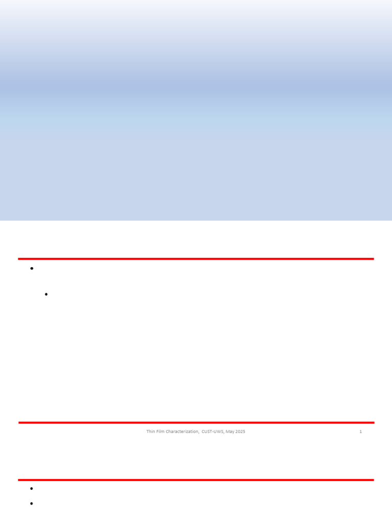 Lecture 7 Thin Film Characterization | PDF | Crystal Structure | Thin Film